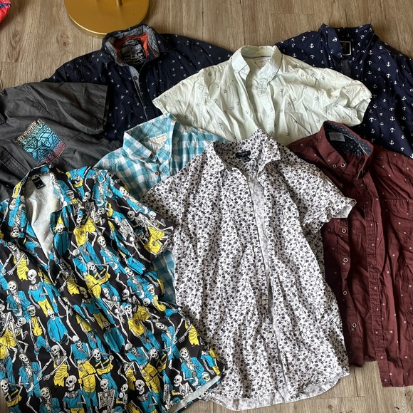Shirts | 8 Mens Button Up Patternshort Sleeve Shirts | Poshmark